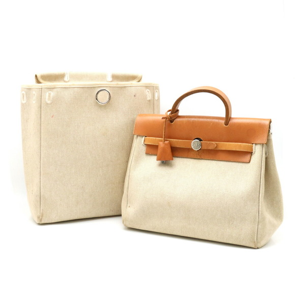 Hermes | Bags | Hermes Hermes Toile Ash Leather Backpack 2way Canvas ...